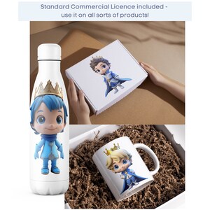 Cute Prince Clipart, Blue Prince PNG Instant Download, Chibi Prince ...