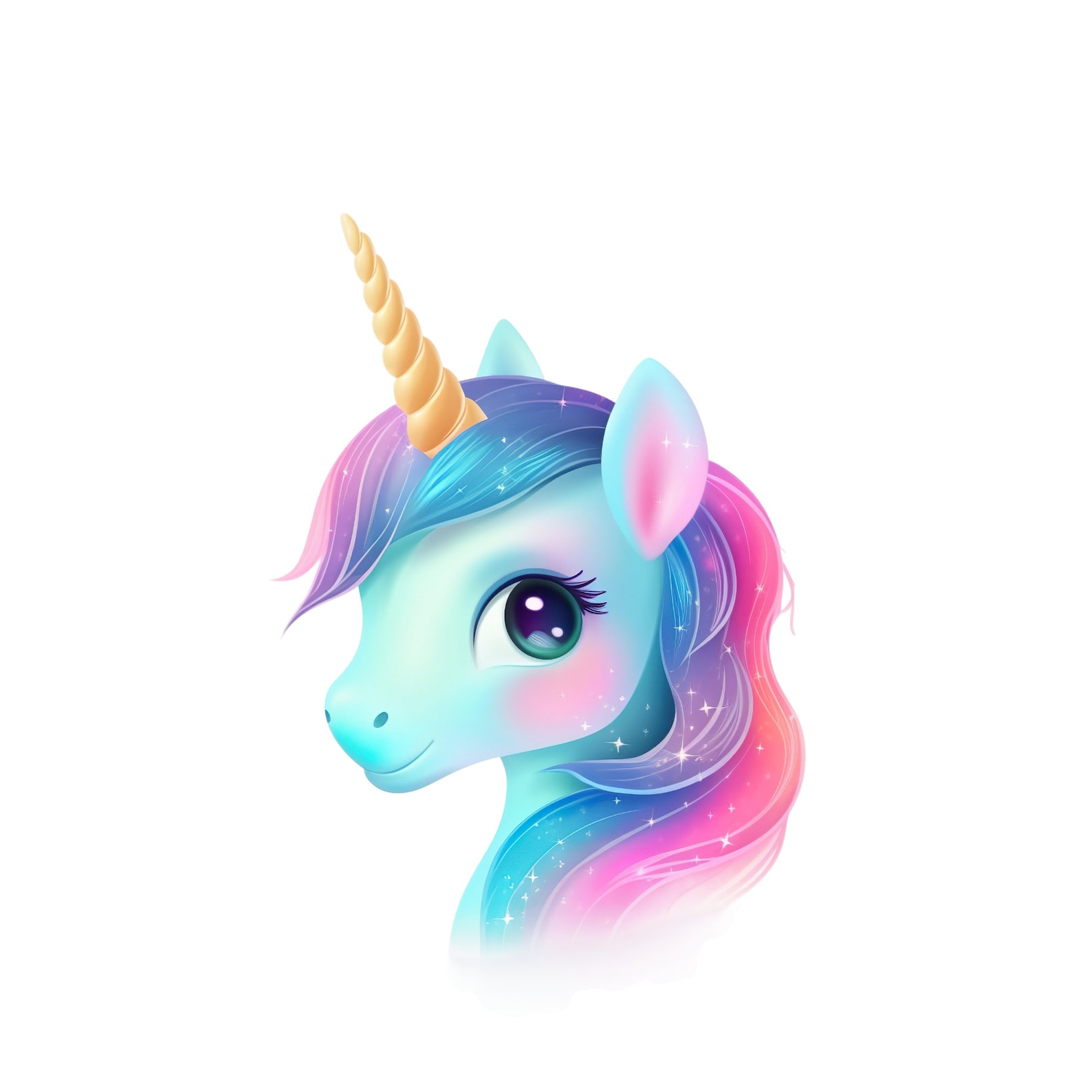 Cute Unicorn Clipart or Logo Unicorn Side Profile Unicorn - Etsy