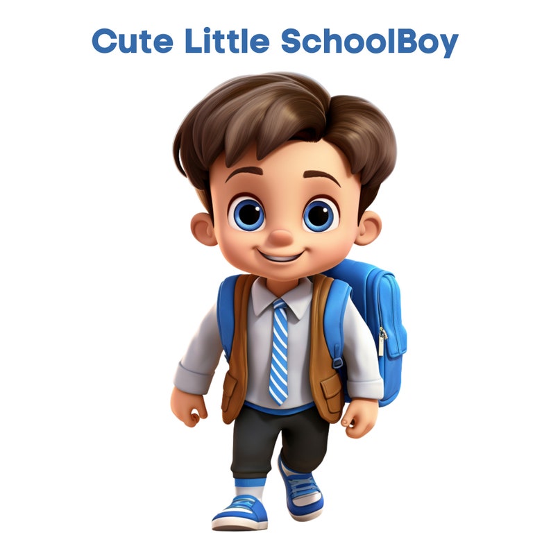 School Clipart, Boys Back to School Clipart Bundle, Cute School Clipart ...