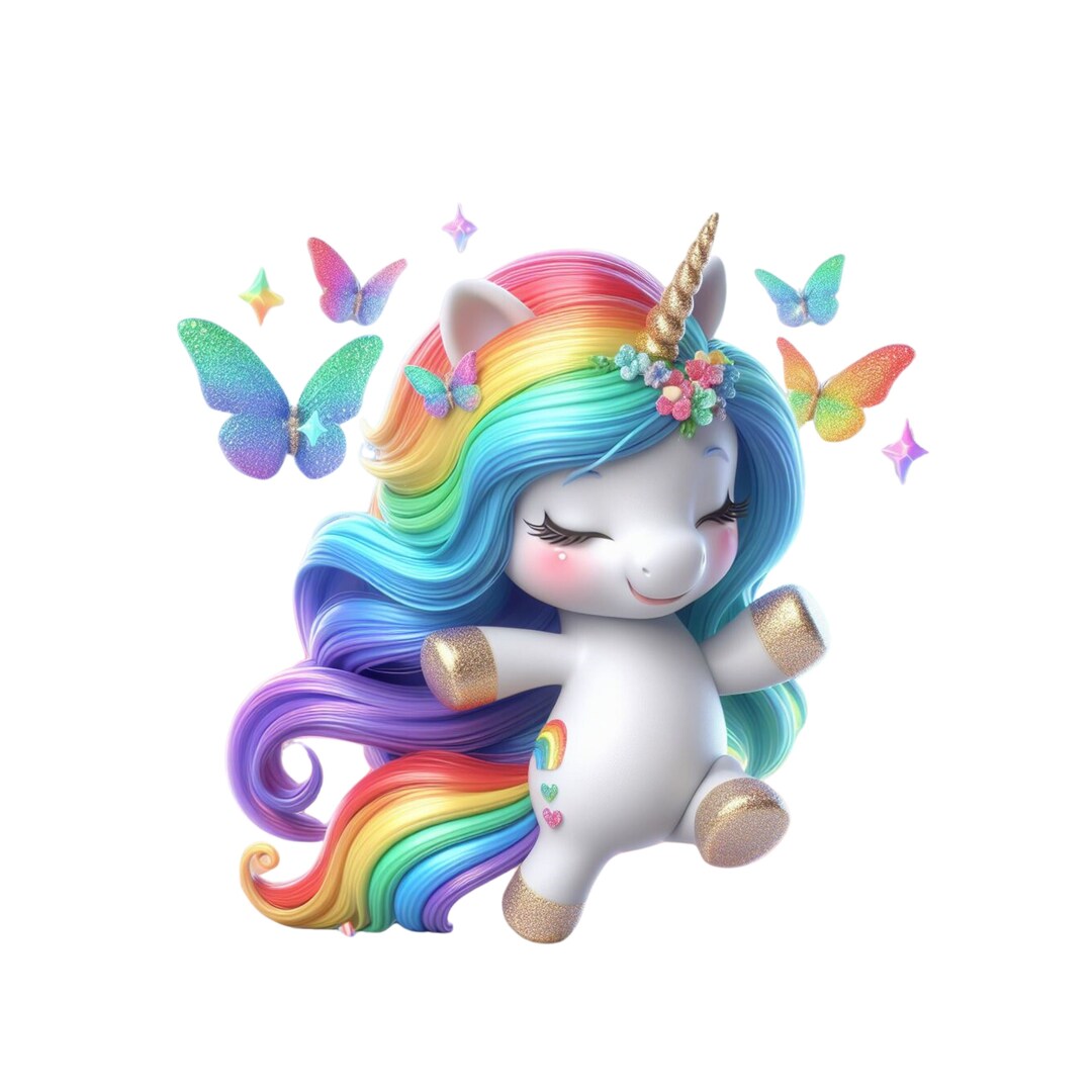 Dancing Unicorn Clipart, Rainbow Unicorn PNG, Unicorn Digital Download ...