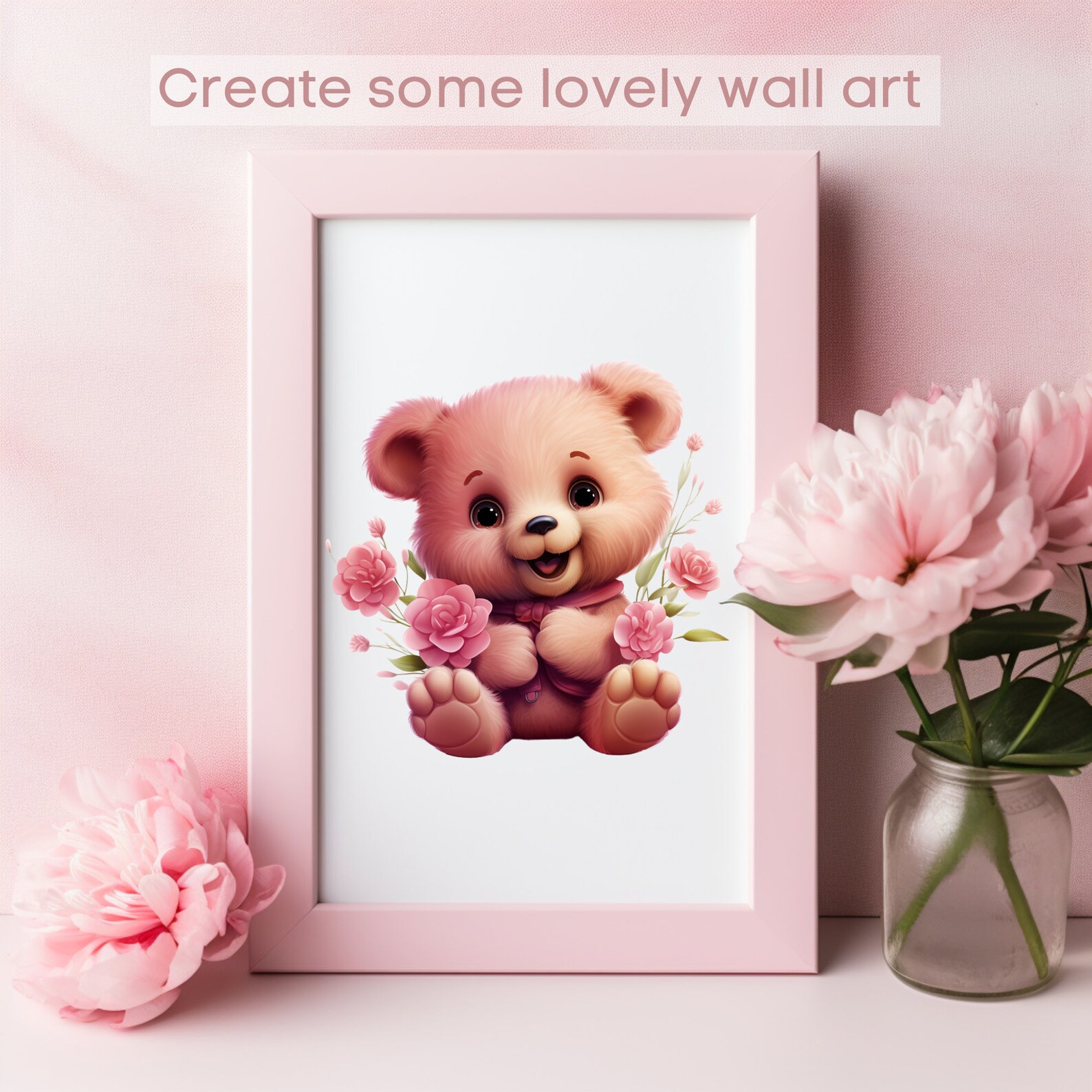 Teddy Bear, Cute Flower Teddy Bear Clipart, Girls Teddy Bear PNG ...