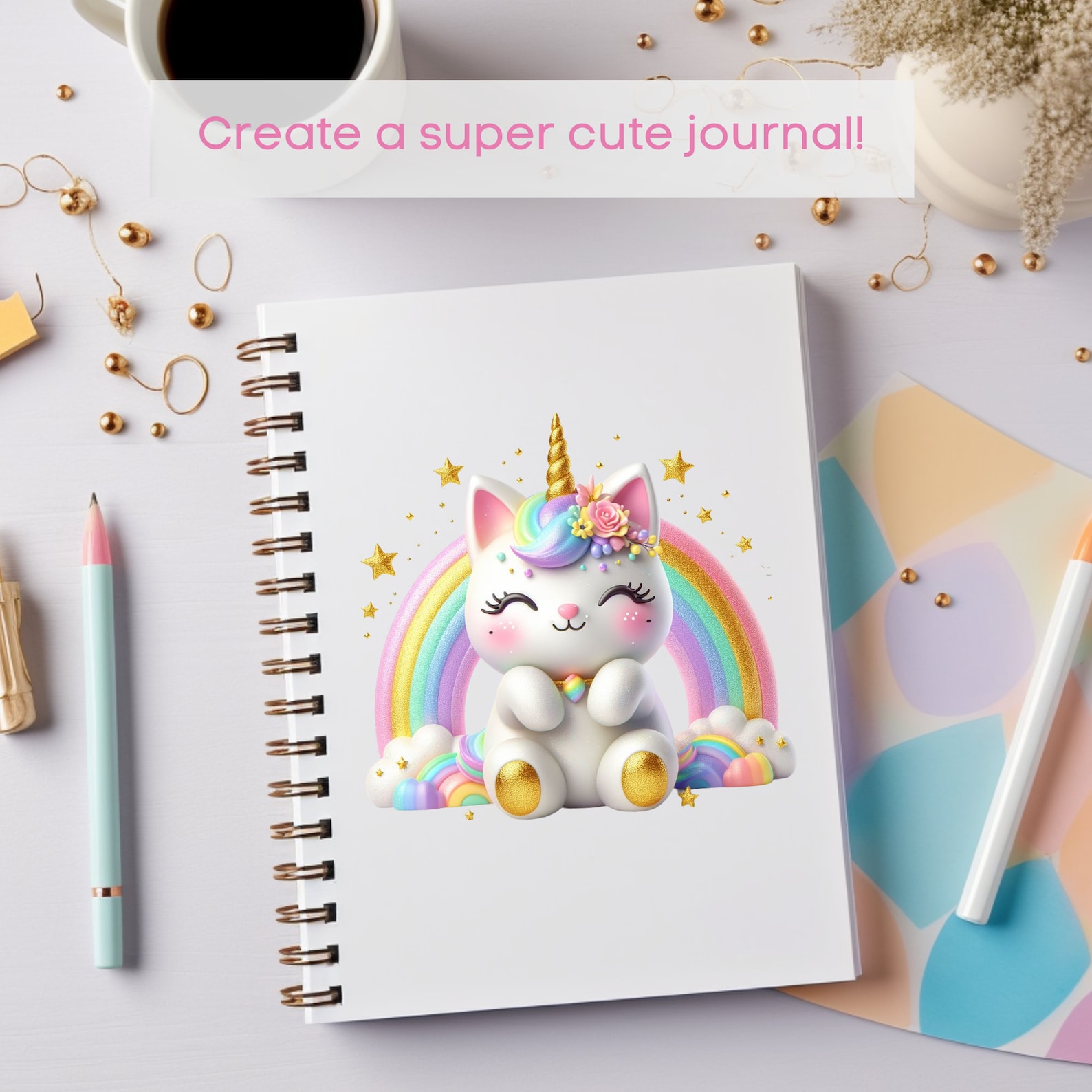 Caticorn, Cute Kawaii Chibi Caticorn Clipart PNG, Instant Download ...