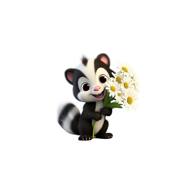 Baby Skunk Clipart, Cute Skunk PNG, Transparent Digital Download, Skunk ...
