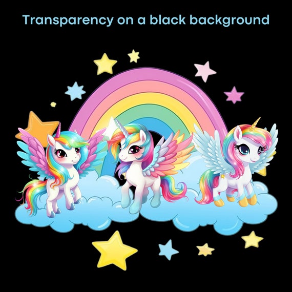 Cartoon Unicorns And Rainbows Colorful Rainbow Unicorn Vector