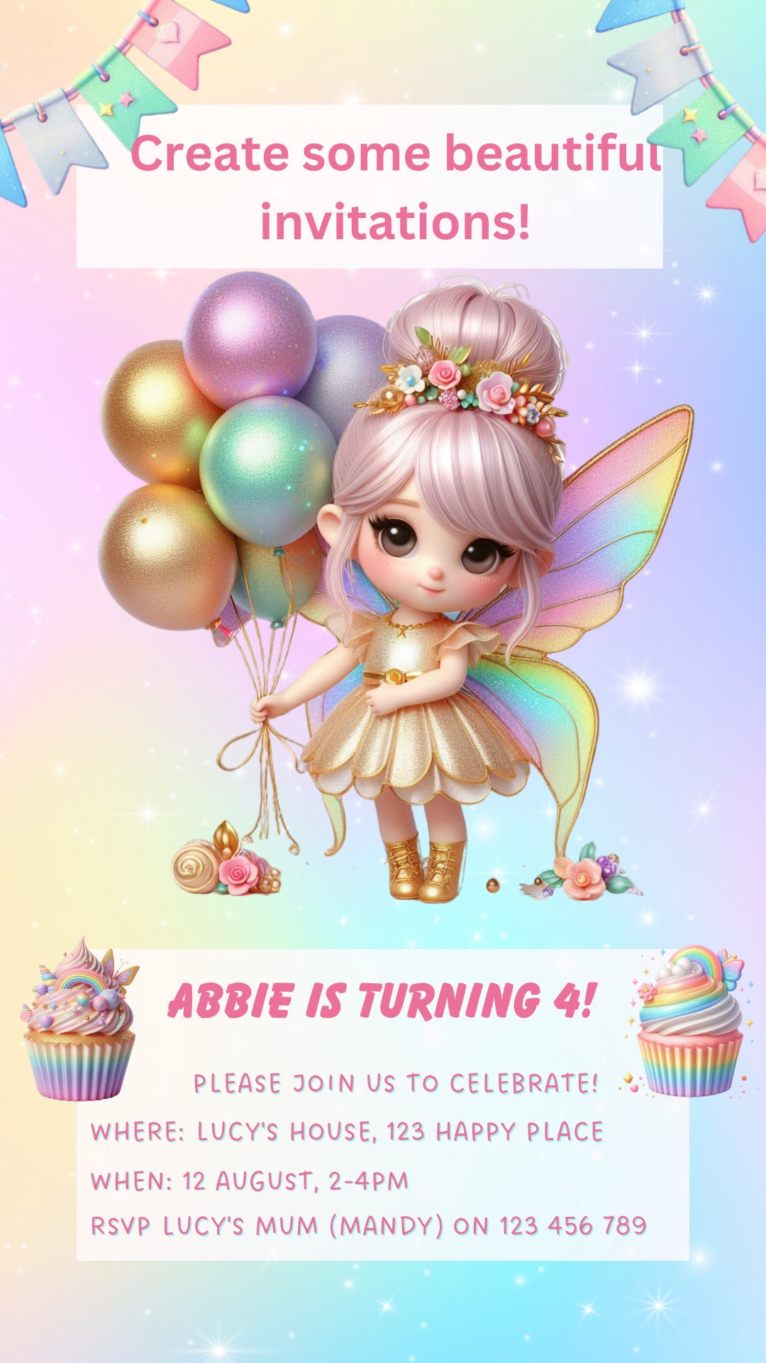 Fairy Birthday Clipart Bundle, Large Fairies PNG Birthday Bundle ...