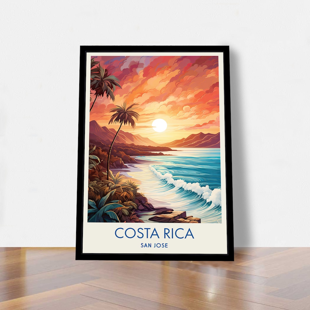 Costa Rica Travel Poster Costa Rica Poster Costa Rica Art - Etsy