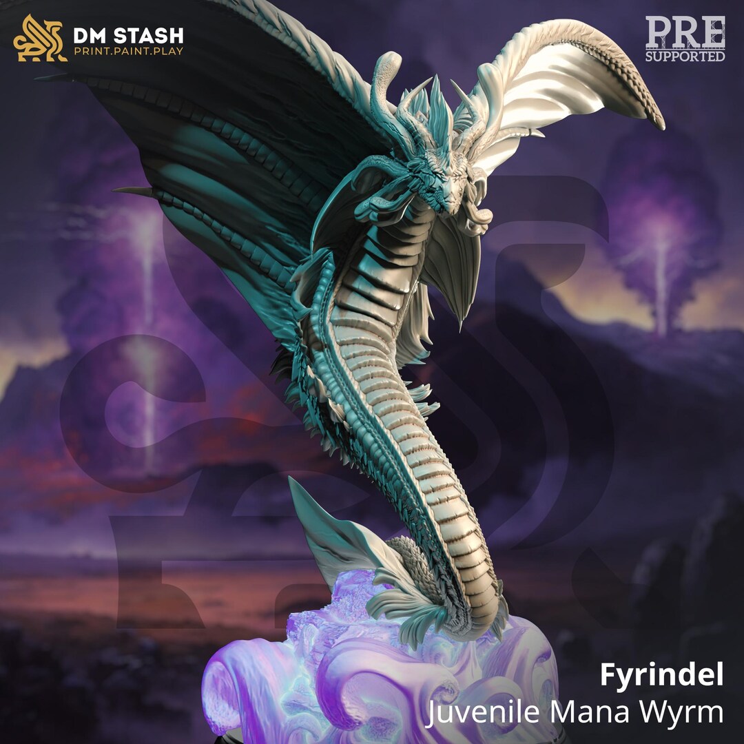 Flying Serpent Fyrindel Monster 32mm Scale Tabletop Miniature Dungeons ...