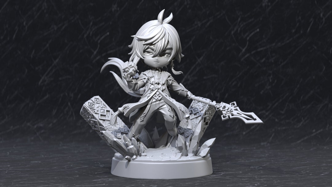 Zhongli Genshin Impact Chibi Model Kit Garage Kit - Etsy