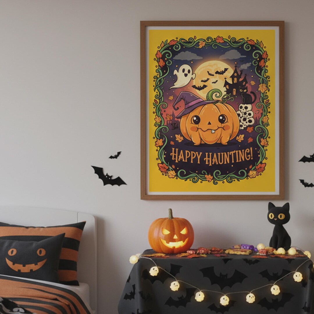 Halloween Pumpkin Character Poster, Kids Room Decor (matte Print) - Etsy
