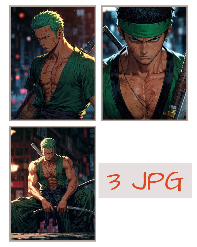 Roronoa Zoro Poster Bundle, Vibrant Anime Wall Art, Perfect for Manga ...