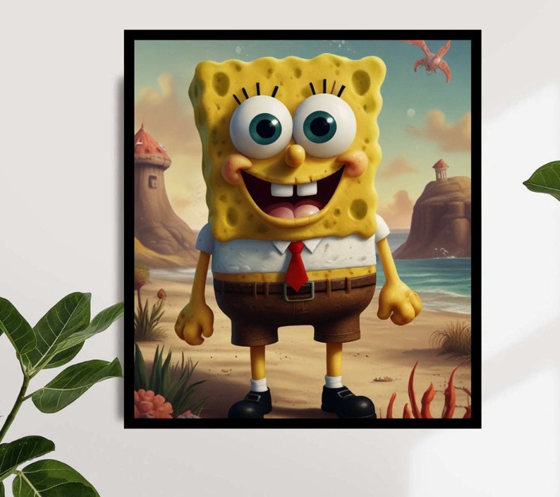 Spongebob Squarepants Digital Art, Vibrant JPG File, Perfect for Kids ...