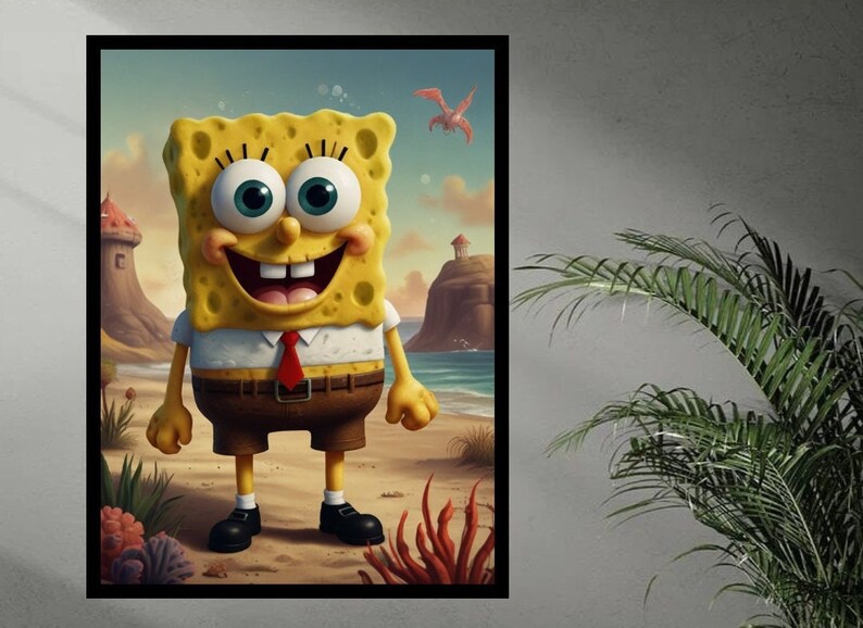 Spongebob Squarepants Digital Art, Vibrant JPG File, Perfect for Kids ...