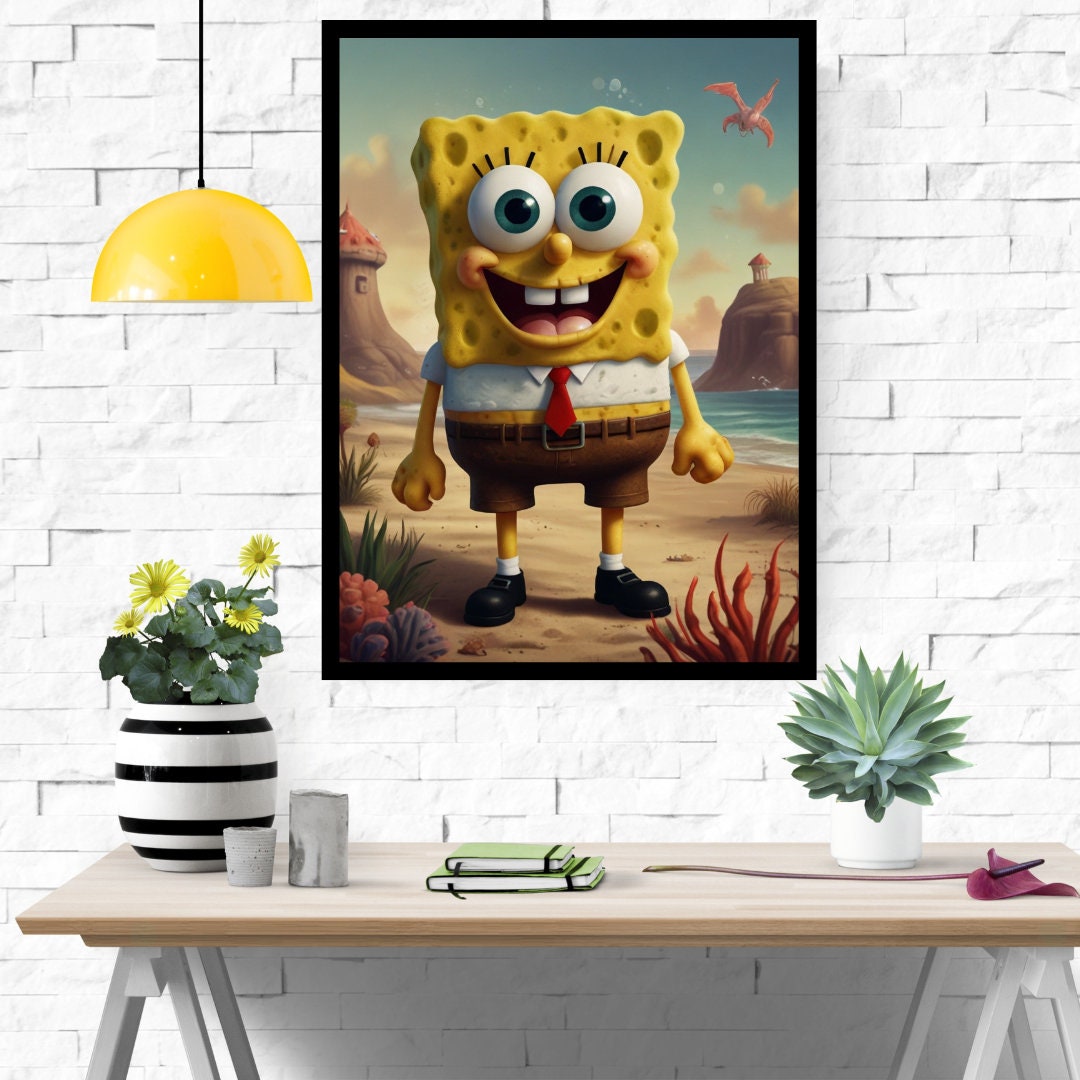 Spongebob Squarepants Digital Art, Vibrant JPG File, Perfect for Kids ...