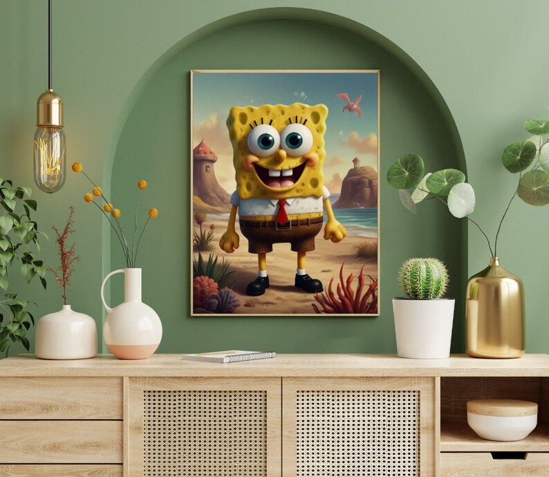 Spongebob Squarepants Digital Art, Vibrant JPG File, Perfect for Kids ...