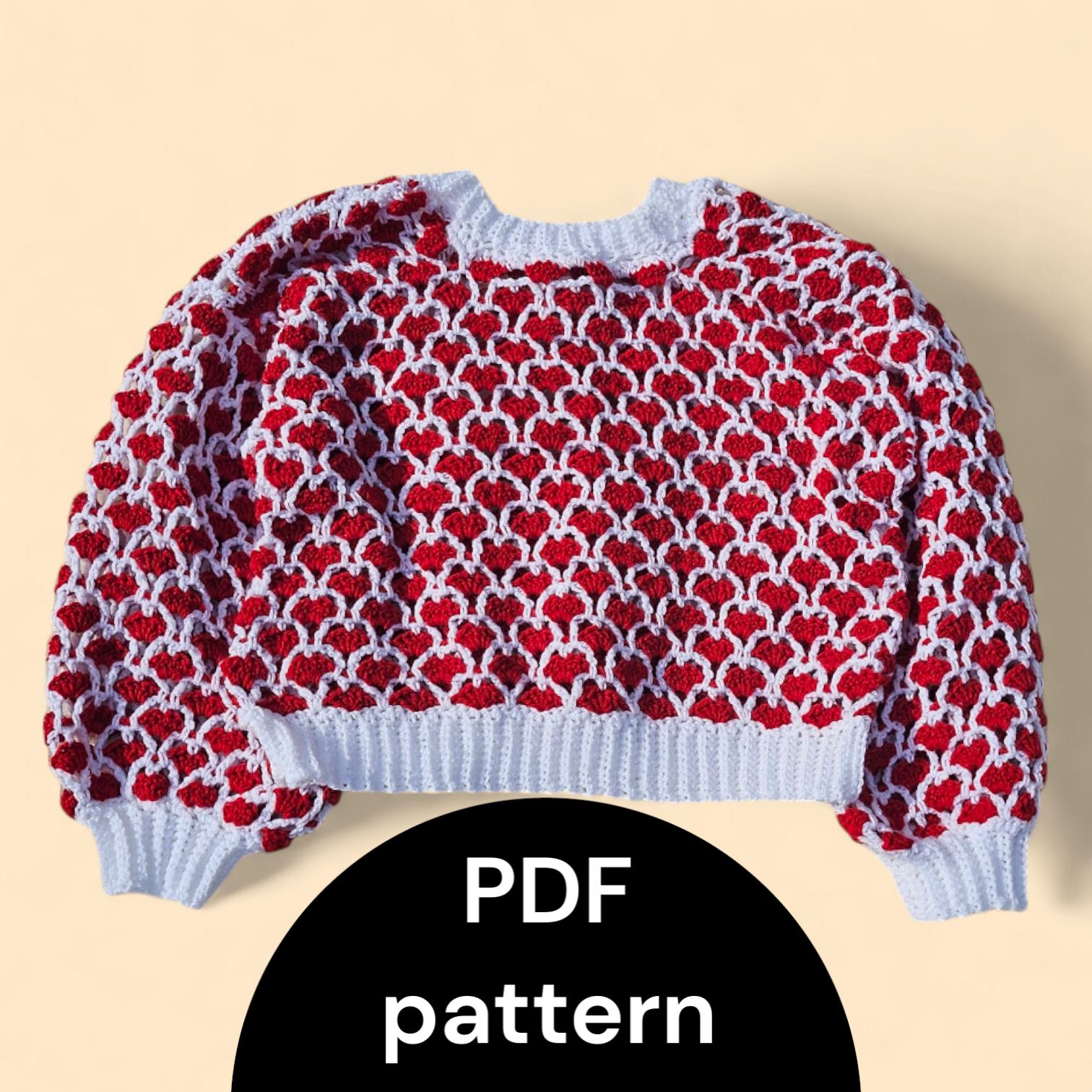 Heart Jumper Crochet Jumper Pattern - Etsy UK