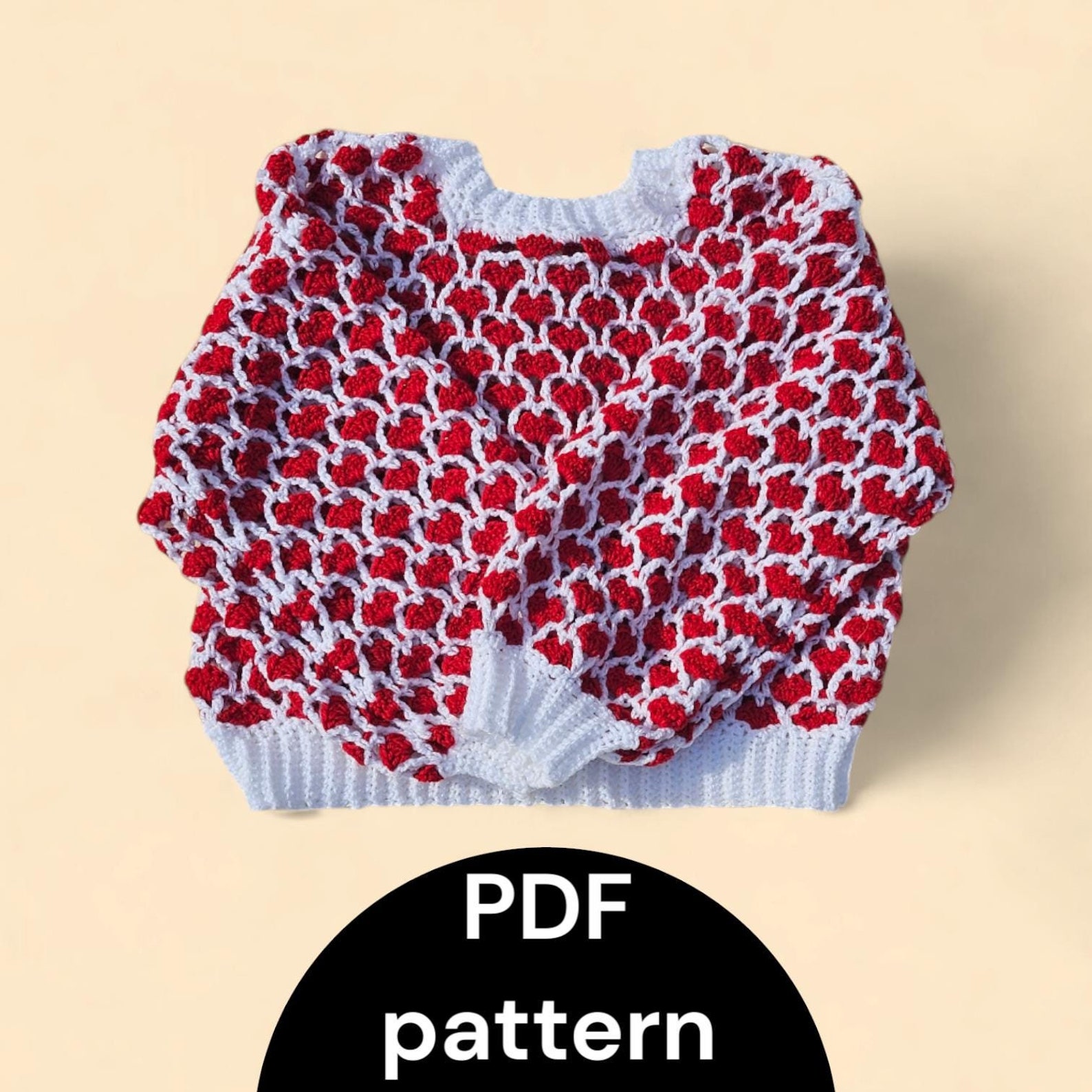 Heart Jumper Crochet Jumper Pattern - Etsy UK