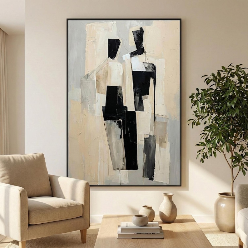 Abstract Figure Wall Art | Modern Minimalist Printable Black and White ...