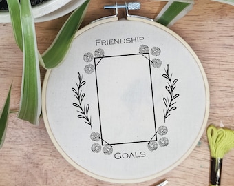 Instax Mini Polaroid Frame Embroidery Pattern, Floral Picture Frame ...