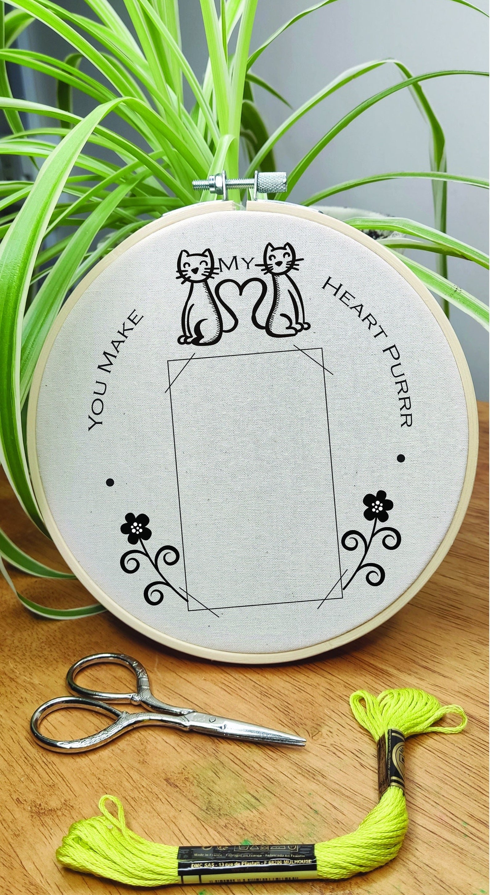 Instax Mini Polaroid Frame Embroidery Pattern, Floral Picture Frame ...