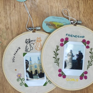 Floral Frame Embroidery Pattern, Instax Mini Polaroid, DIY Gift ...