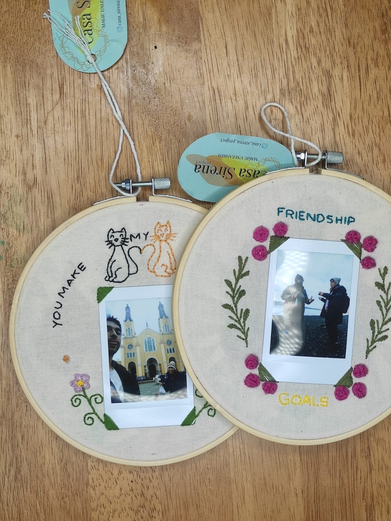 Instax Mini Polaroid Frame Embroidery Pattern, Floral Picture Frame ...