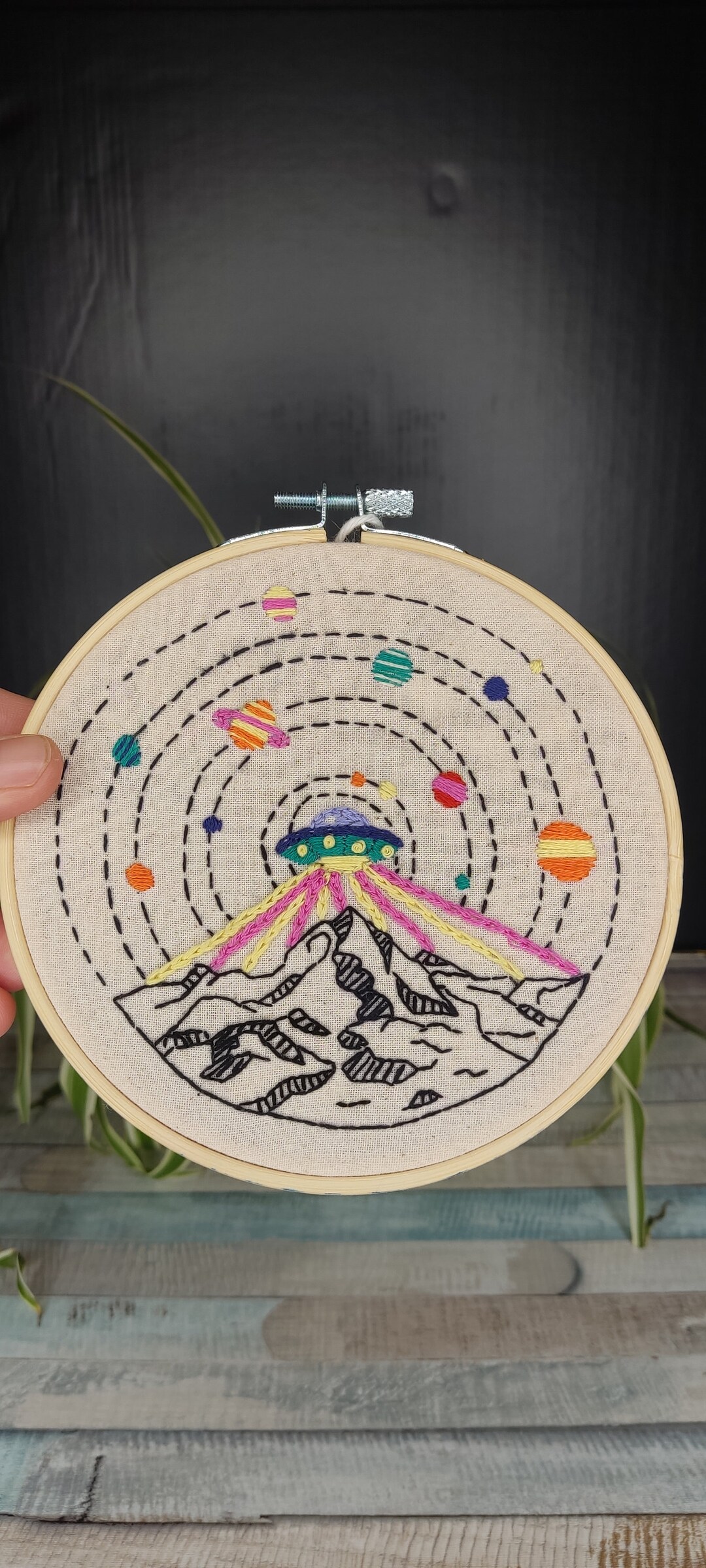 Galaxy Multicolour Embroidery Hoop Wall Hanging, Gift for Galaxy Lovers ...