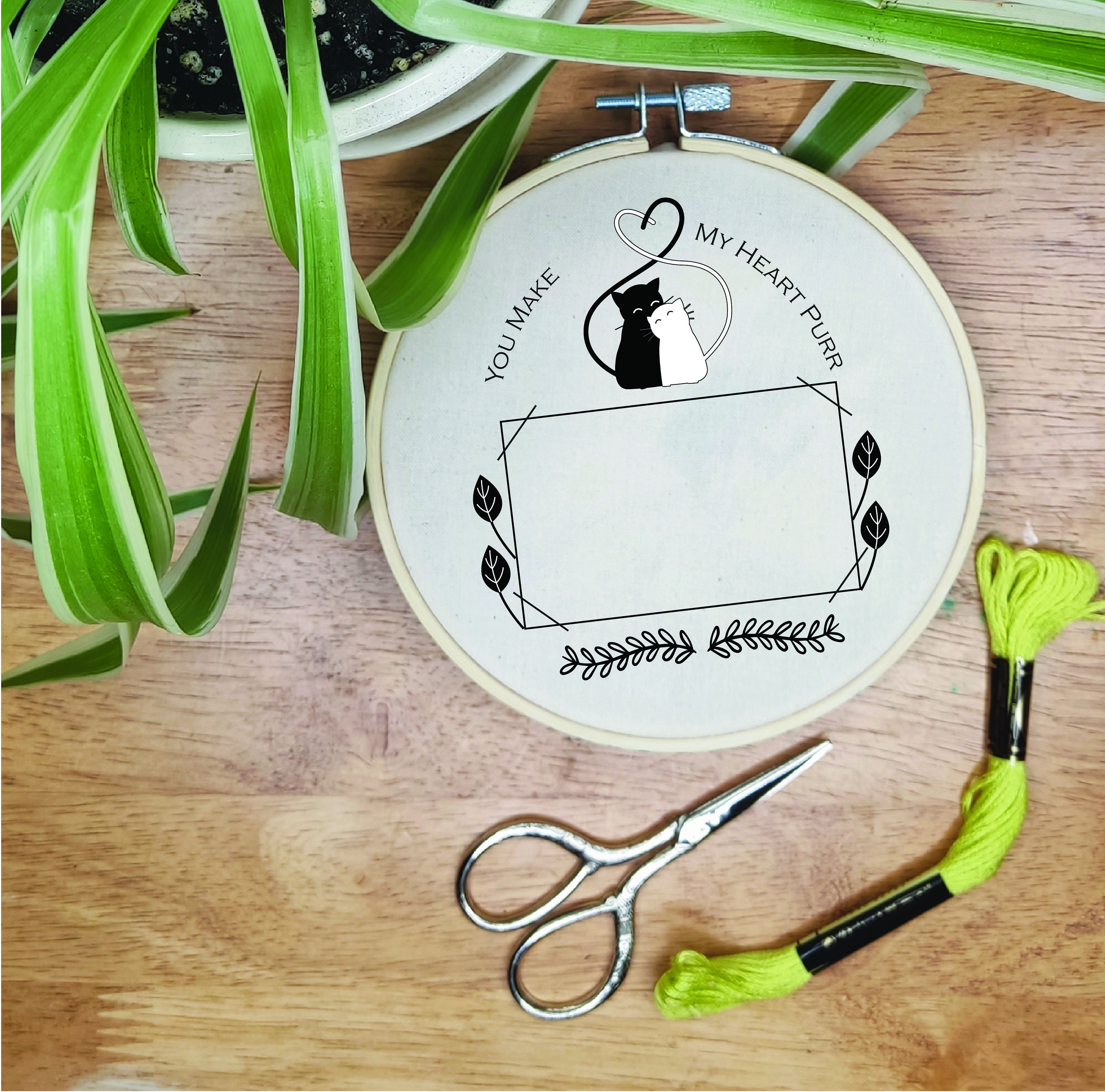 Floral Frame Embroidery Pattern, Instax Mini Polaroid, DIY Gift ...