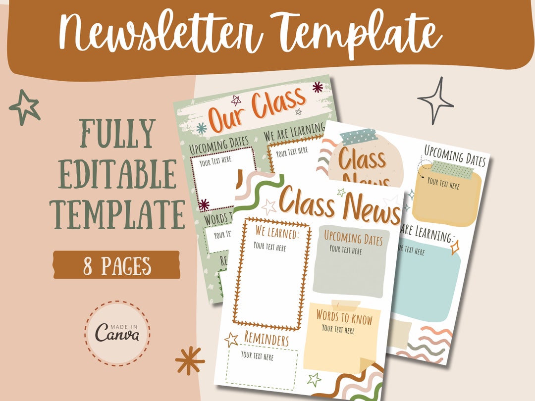 Editable Classroom Newsletter Template Neutral Colors Modern - Etsy