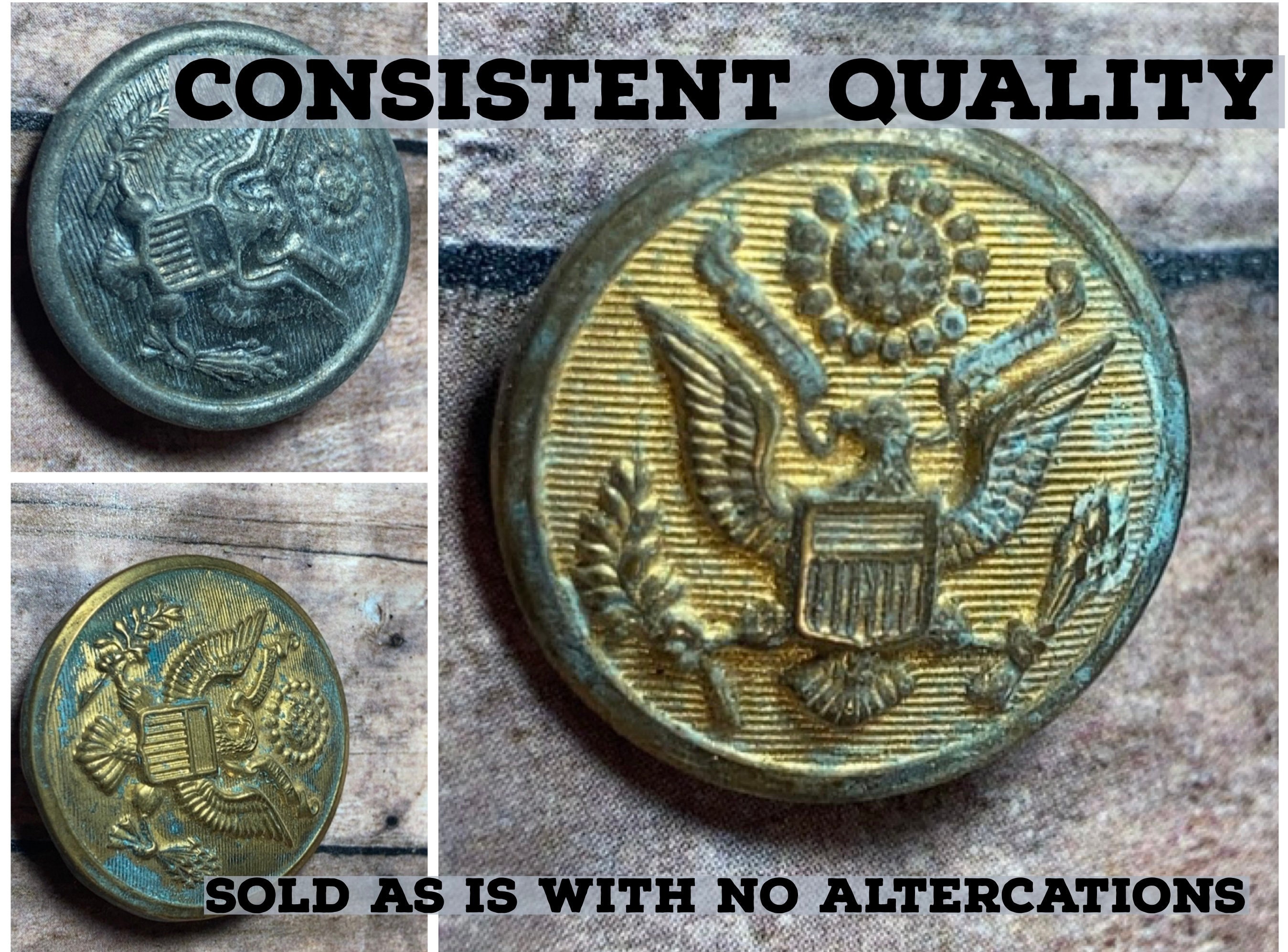 Genuine WWII US Army Buttons Quality Antique Gold Buttons - Etsy