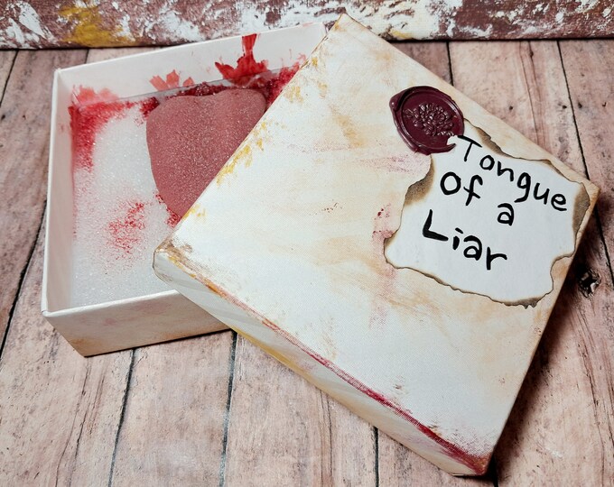 TONGUE OF A LIAR Horror Prop Gift Boxes Handmade Creepy Gothic ...