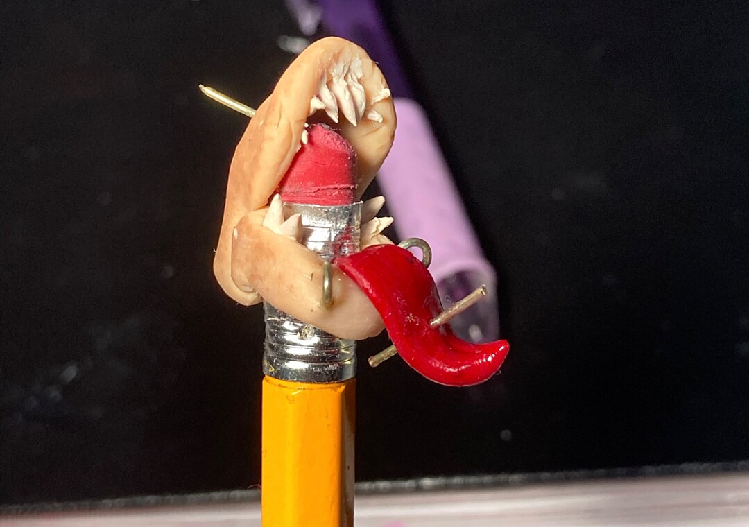 Gothic Monster Pencil Topper Polymer Clay Handmade Oddity Alternative ...
