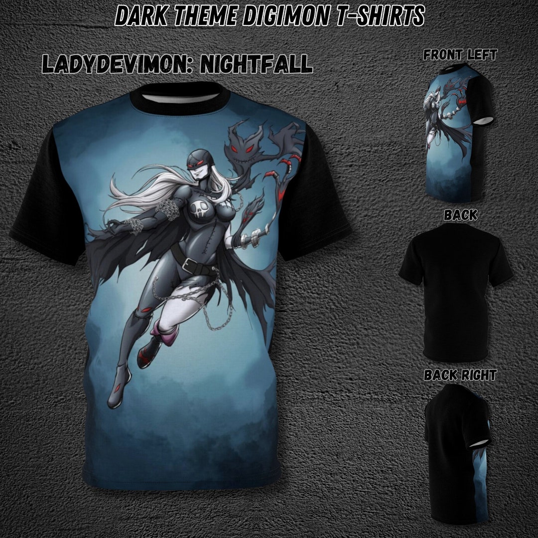 Ladydevimon: Night Fall T-shirt, Dark Theme Digimon Inspired T-shirt ...