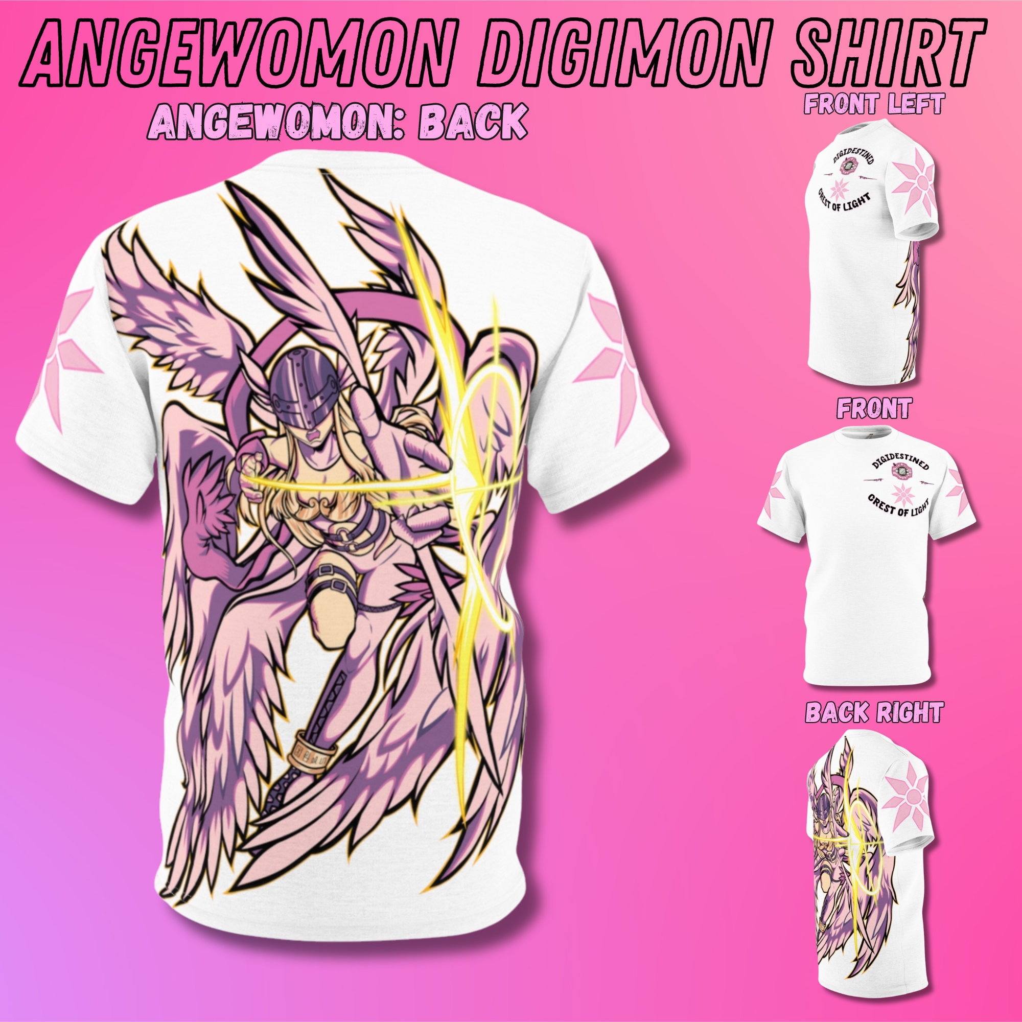 Angewomon Celestial Arrow: Digimon T-shirt, Angewomon Black Shirt ...