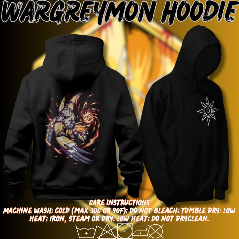 Wargreymon Digimon Unisex Hoodie: Crest of Courage Hoodie. Nova Charge ...
