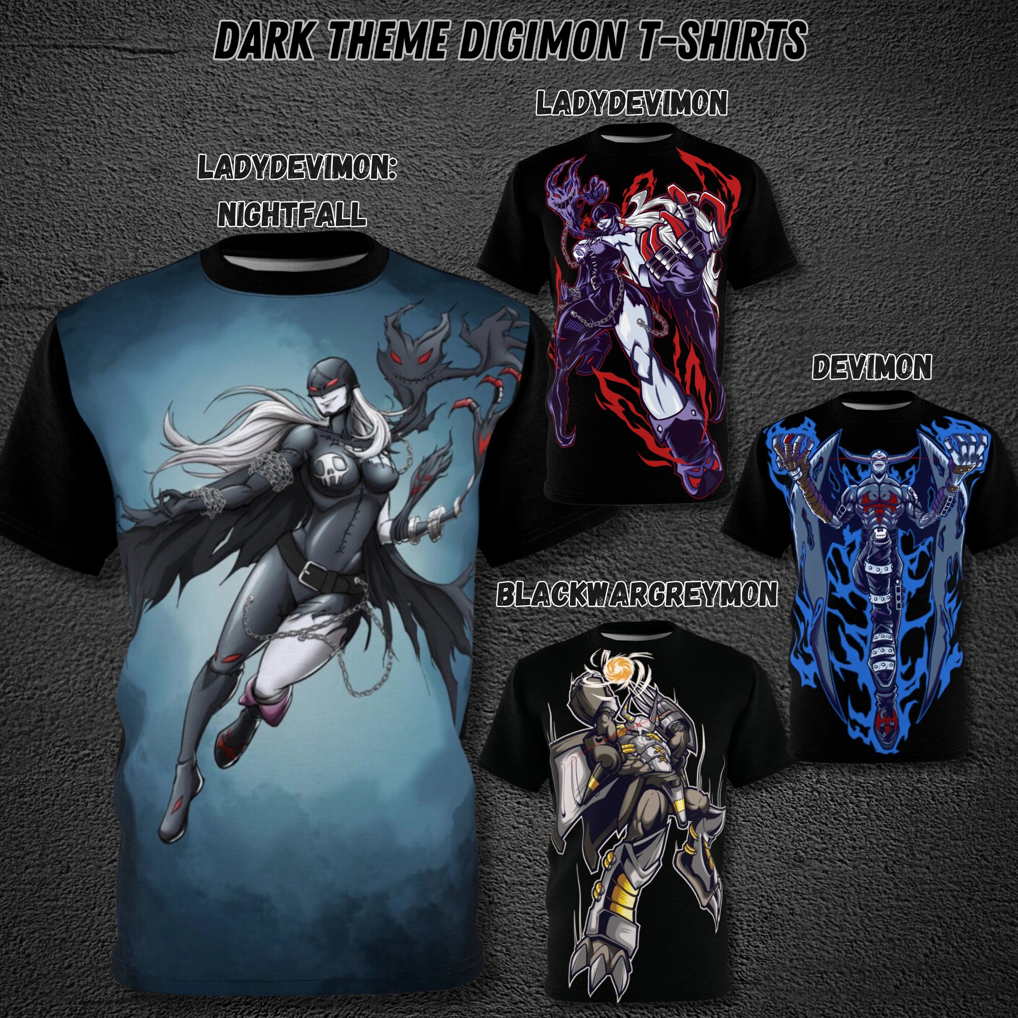Ladydevimon's: Darkness Wave, Digimon T-shirt, Digimon Shirt, Digimon ...