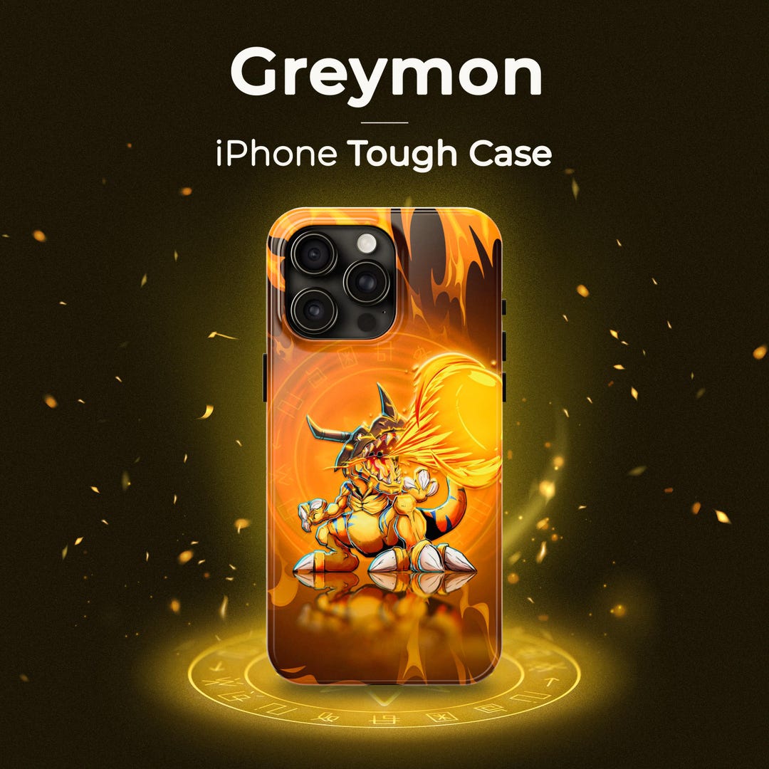 Greymon Champion Digimon iPhone Case, Digimon Fan Art, Adventure 01, 02 ...