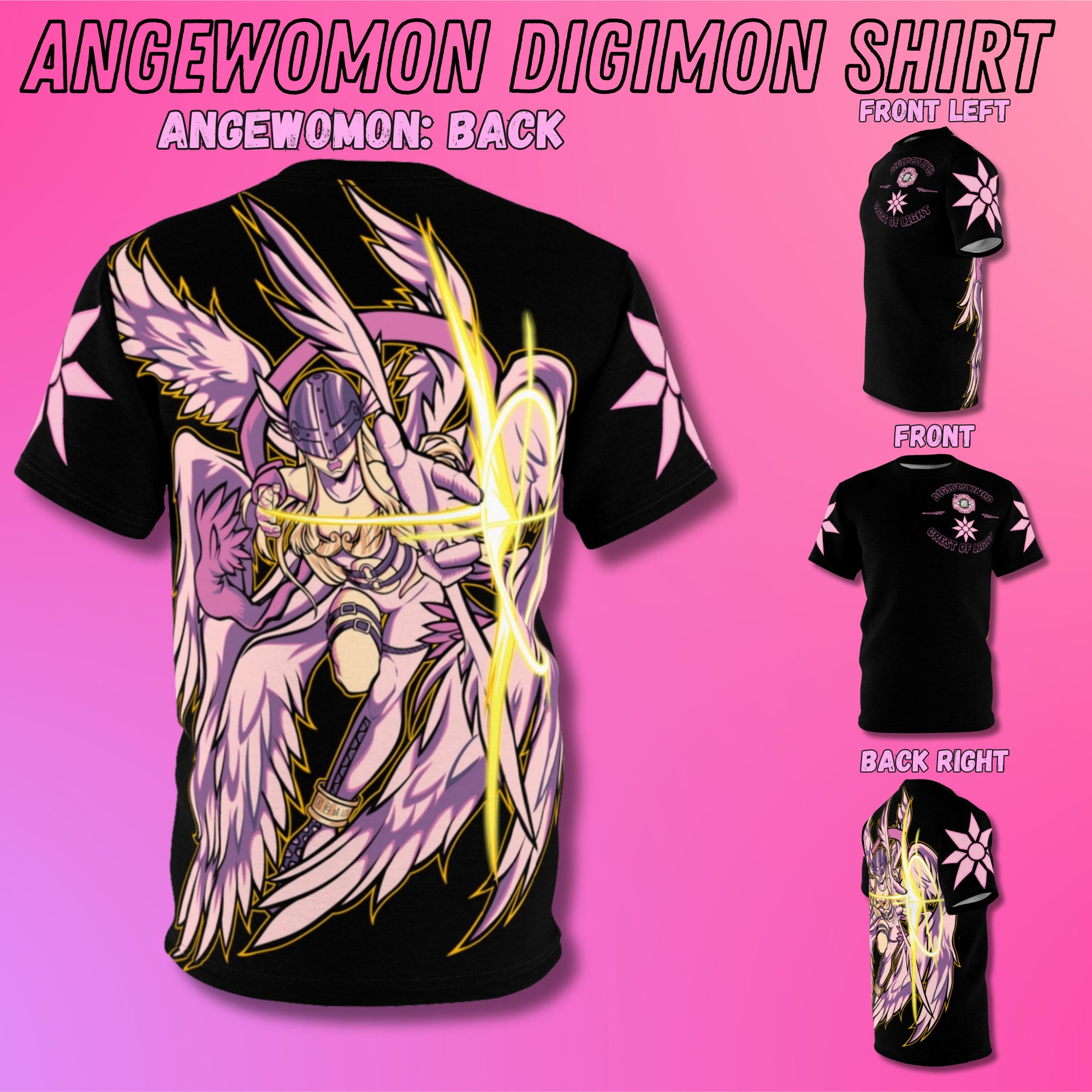 Angewomon Celestial Arrow: Digimon T-shirt, Angewomon Black Shirt ...