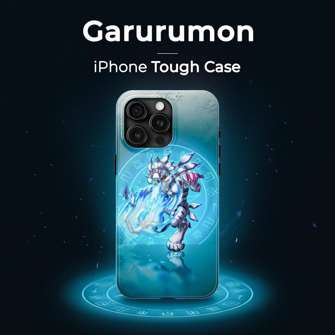 Garurumon Champion Digimon iPhone Case, Showing His Attack Move Howling ...