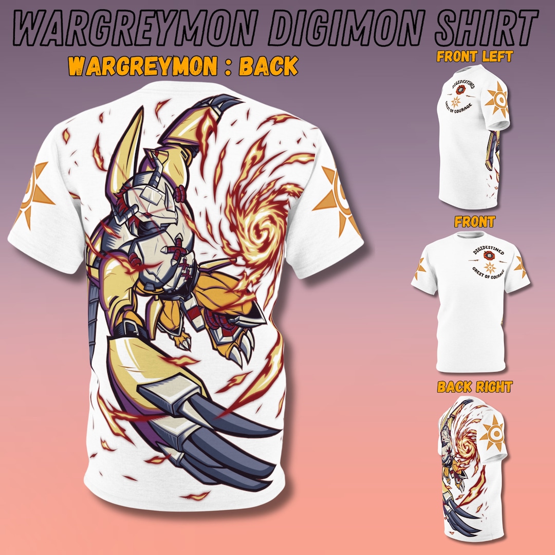 Wargreymon's: Digimon T-shirt, Wargreymon White Shirt, Digimon Unisex ...