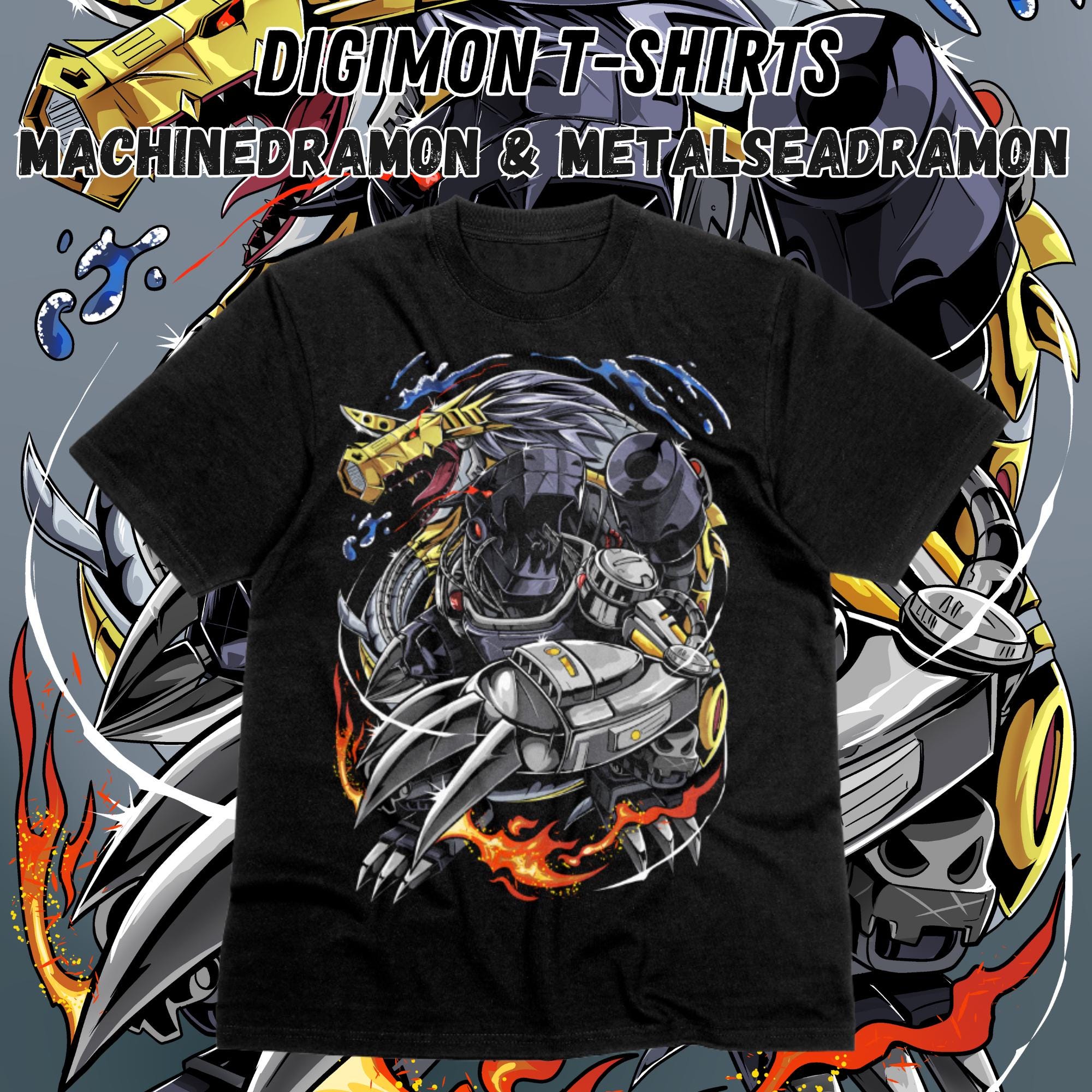 Digimon Machinedramon & Metalseadramon Dark Master Digi-duo T-shirt ...