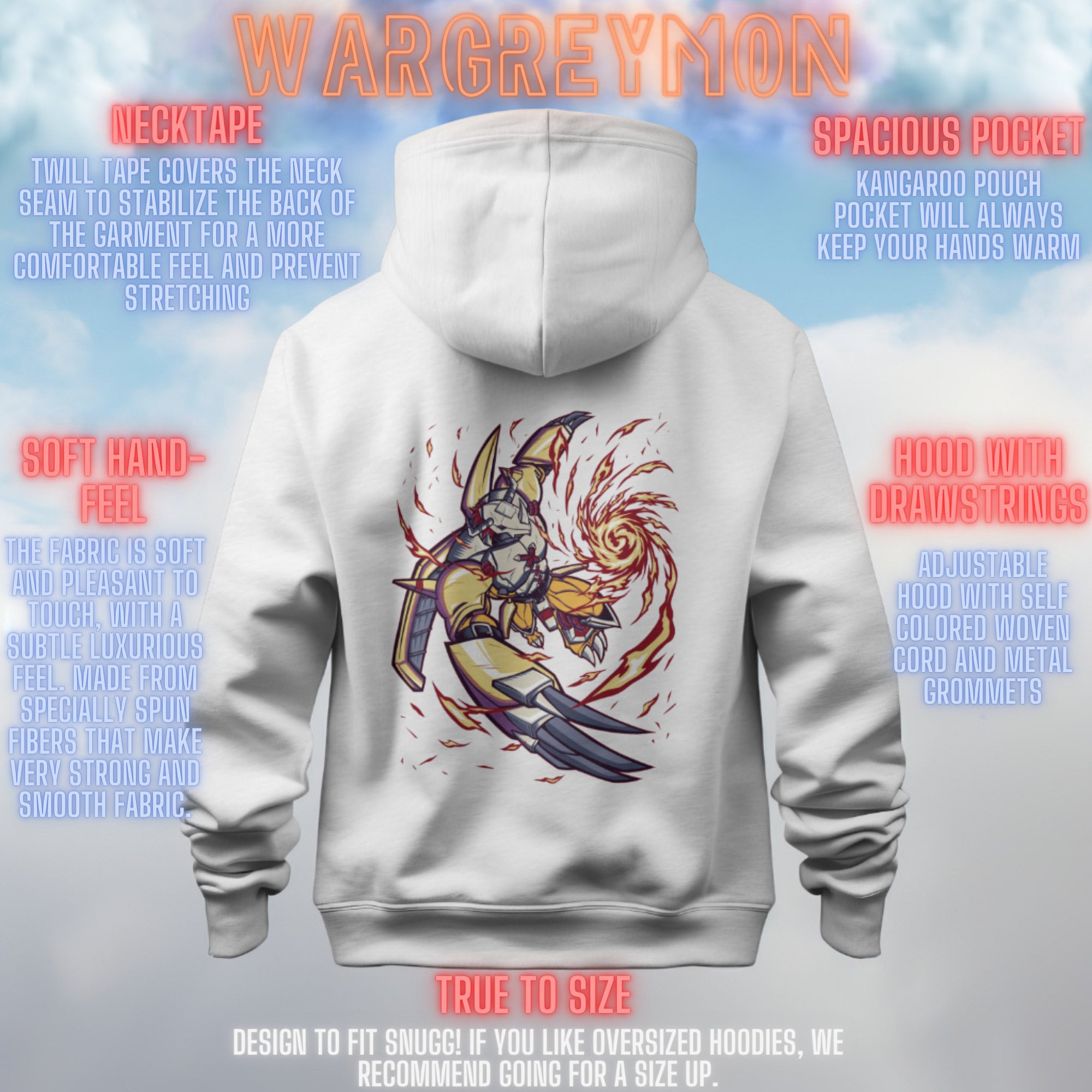 Wargreymon Digimon Unisex Hoodie: Crest of Courage Hoodie. Nova Charge ...