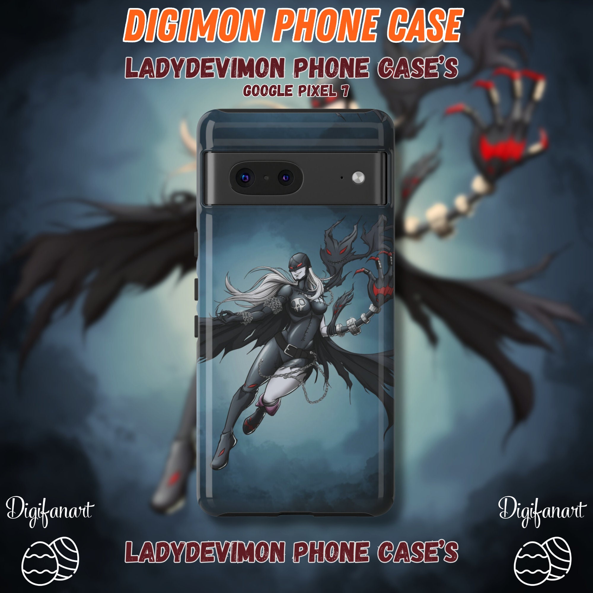 Enchanting Darkness: Ladydevimon's Elegance Phone Case for iPhone 15 ...