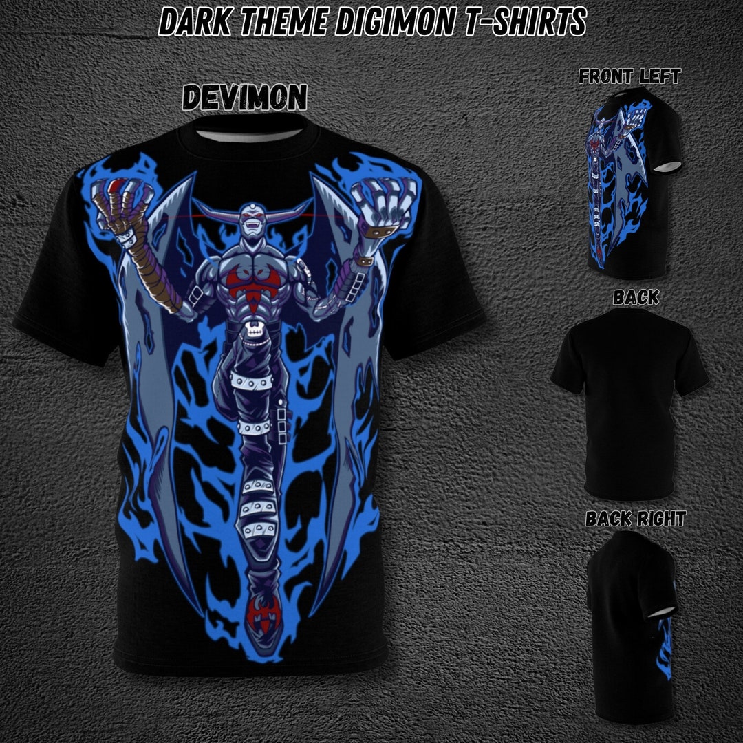 Devimon's Ascension: Dark Theme Digimon T-shirt, Digimon Shirt, Digimon ...