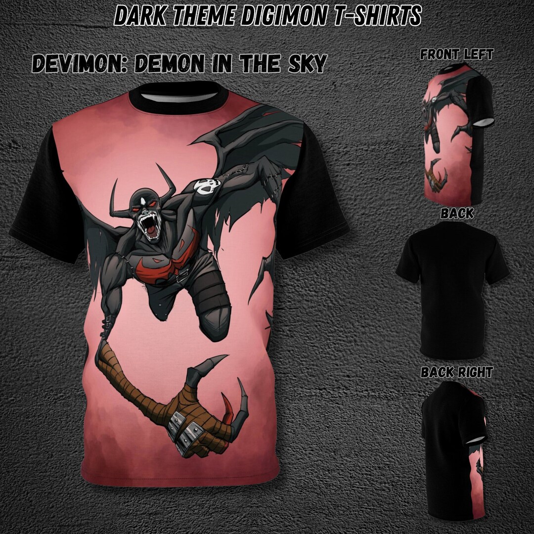 Devimon's: Demon in the Sky, Dark Theme Digimon Inspired T-shirt ...