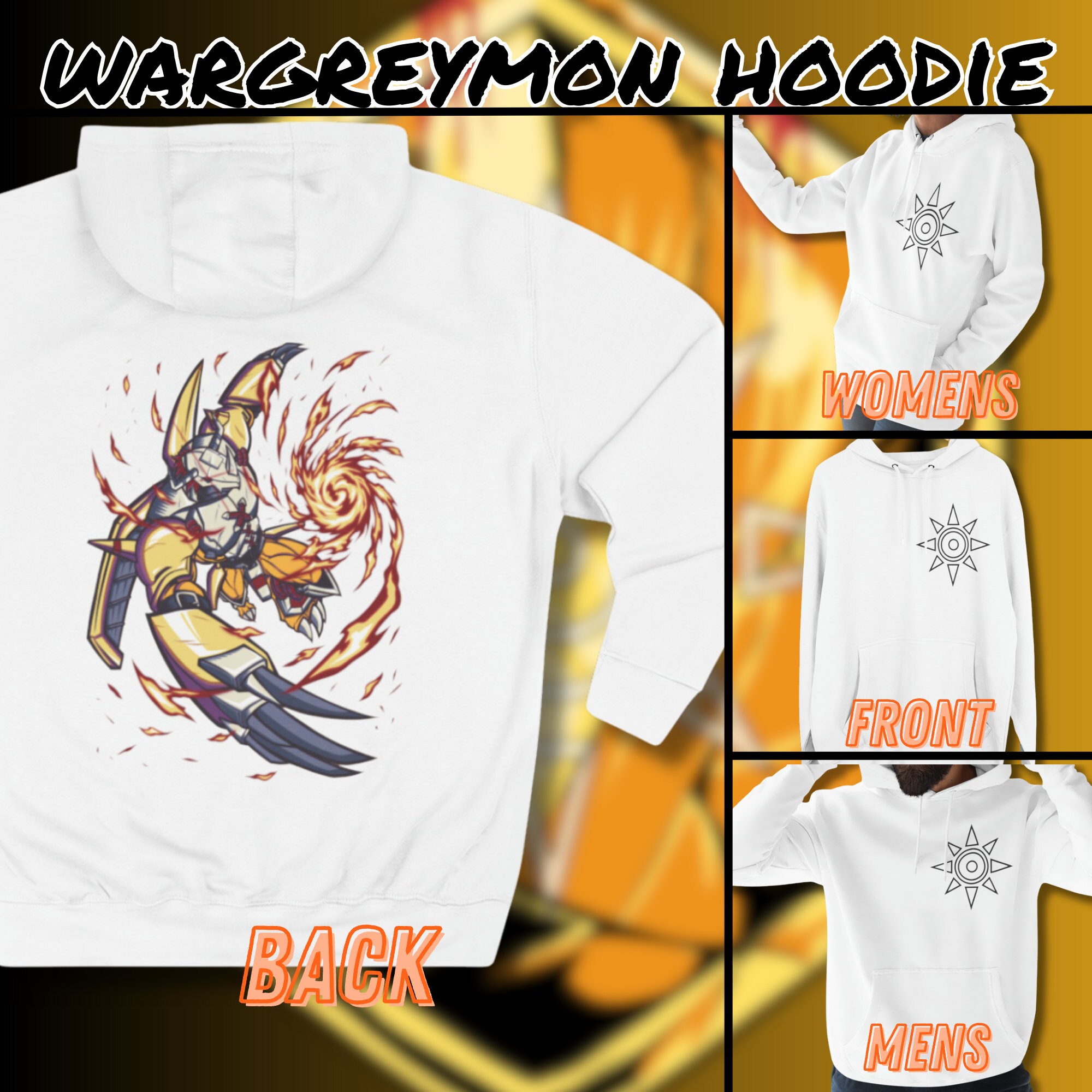 Wargreymon Digimon Unisex Hoodie: Crest of Courage Hoodie. Nova Charge ...