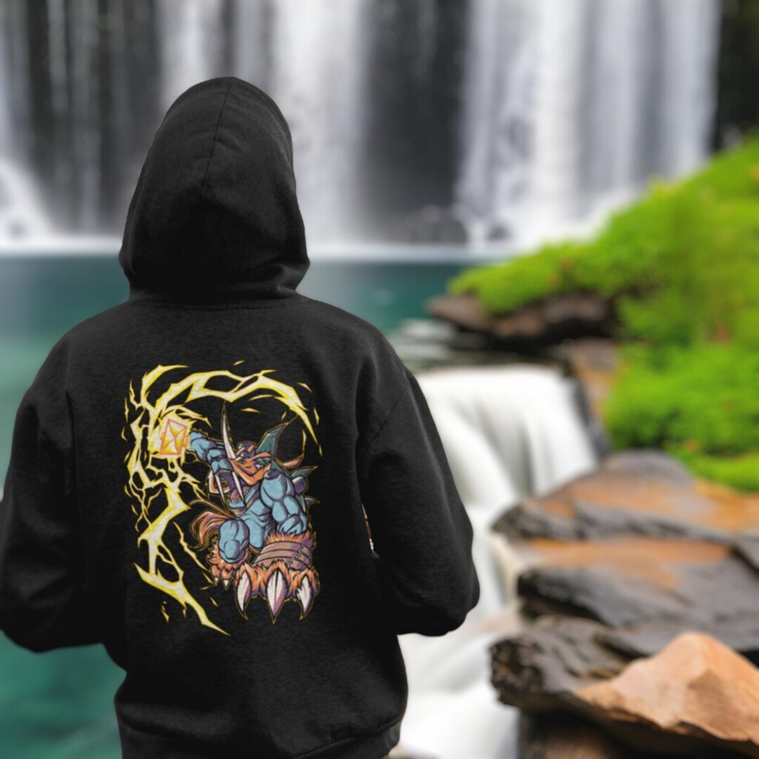 Zudomon Vulcan Hammer Hoodie: Comfortable Digimon Sweater With Crest of ...