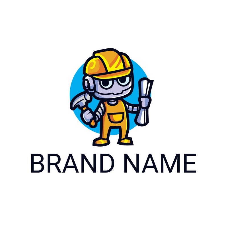Robot Builder Character Mascot Logo Engineer Mascot Logo - Etsy