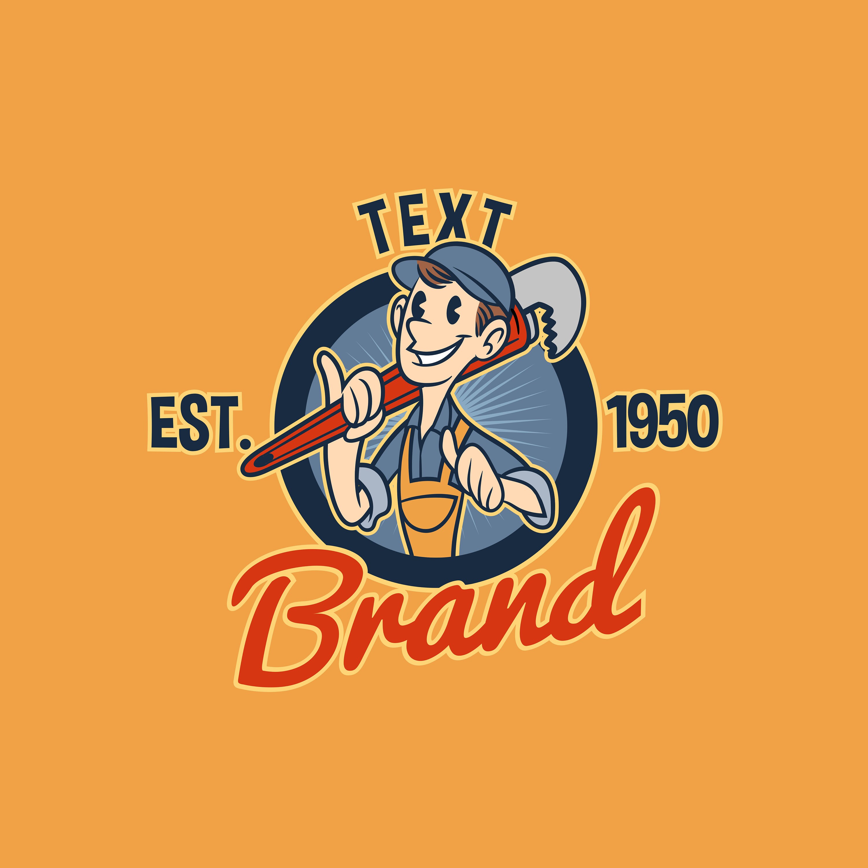 Retro Vintage Plumber Logo, Service Logo, Construction Logo, Premade ...
