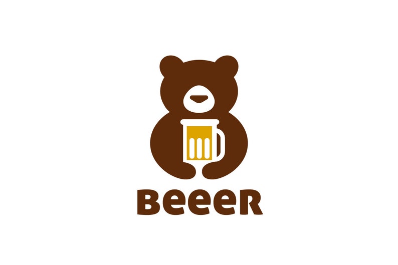 Bear Beer Simple Mascot Logo Design, Alcohol Logo,instant Download. Full Vectors. 100% Editable ...
