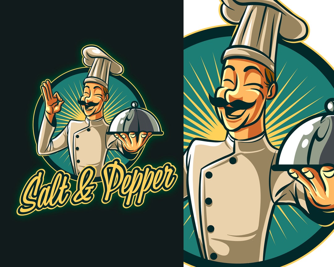 Retro Vintage Chef Mascot Logo - Logo Design - Restaurant - Food - Chef ...